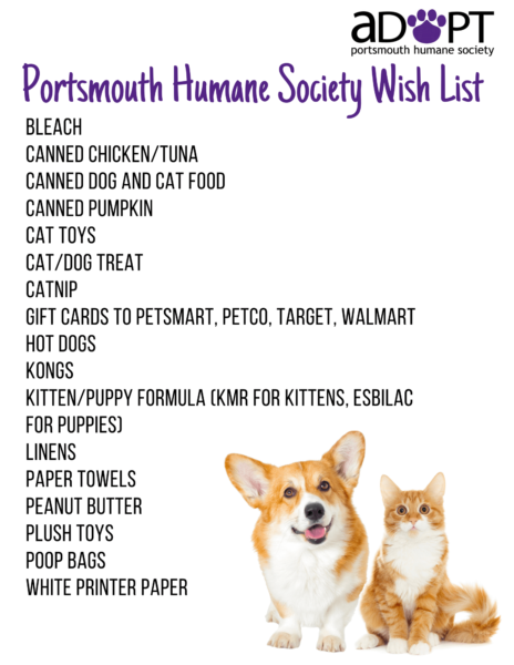 Wish list for our dogs and cats - Portsmouth Humane Society
